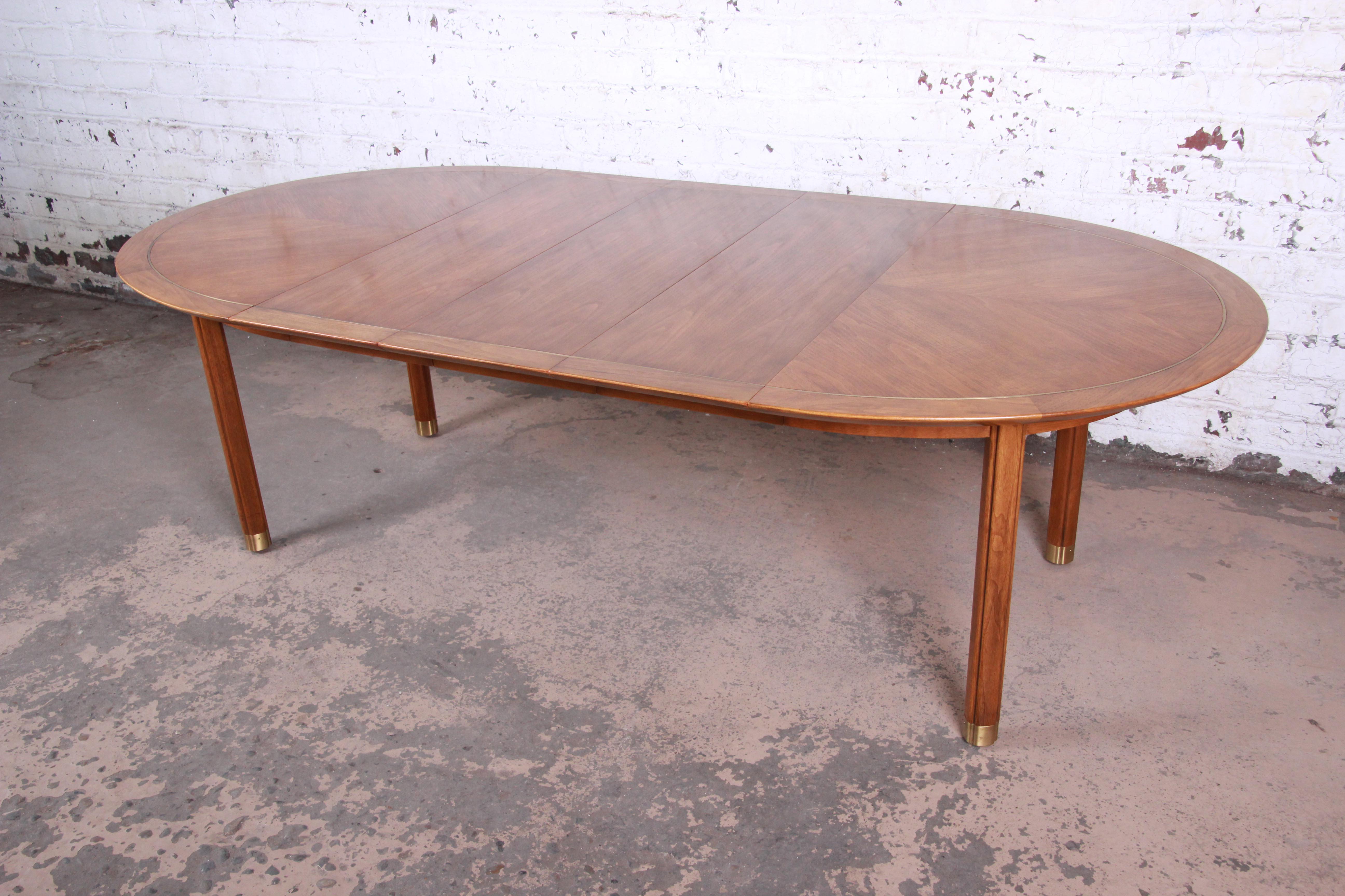 Michael Taylor for Baker Regency Chinoiserie Walnut Extension Dining ...