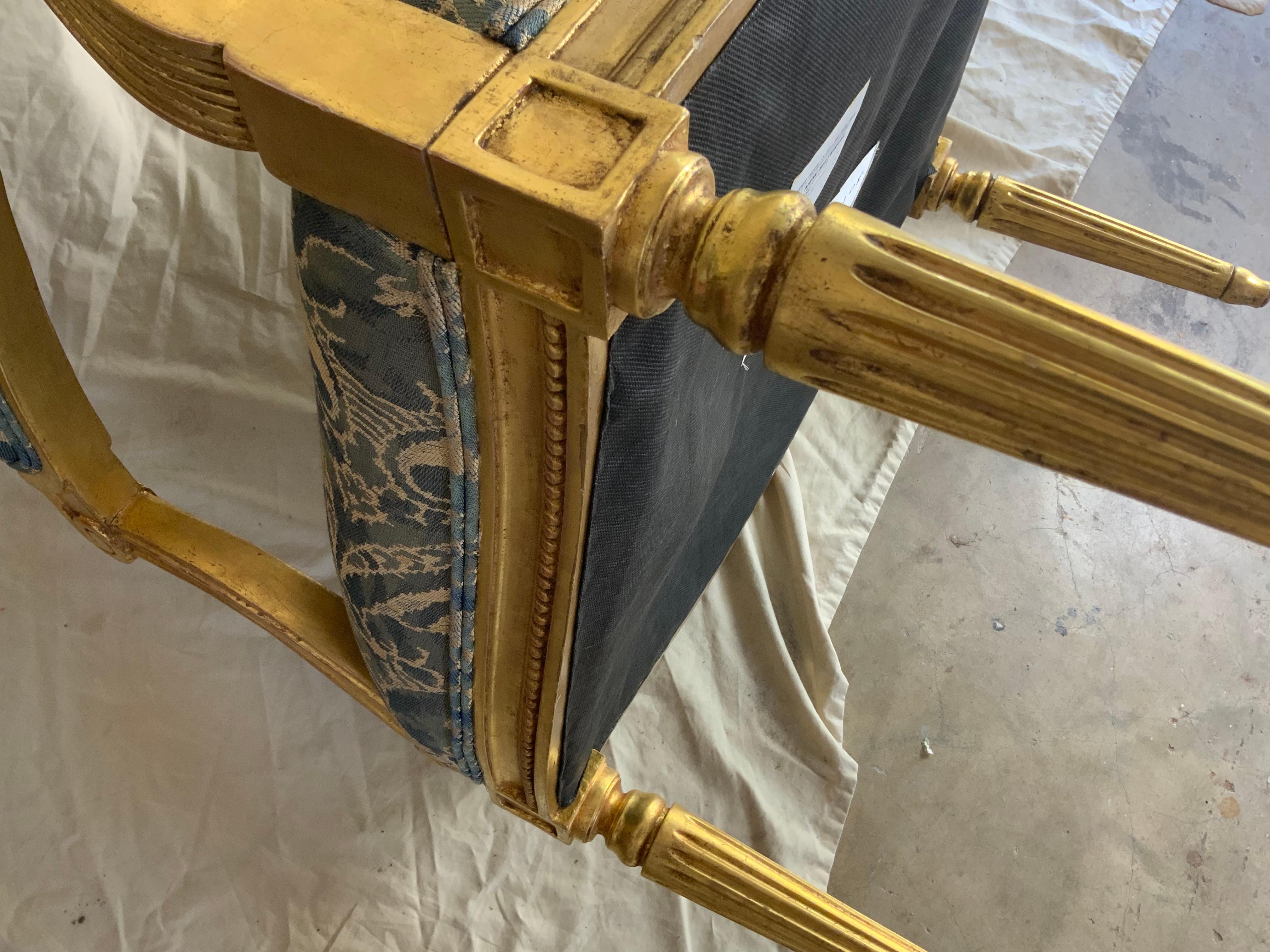 Michael Taylor Louis XV1 Style Gilt Armchairs at 1stDibs