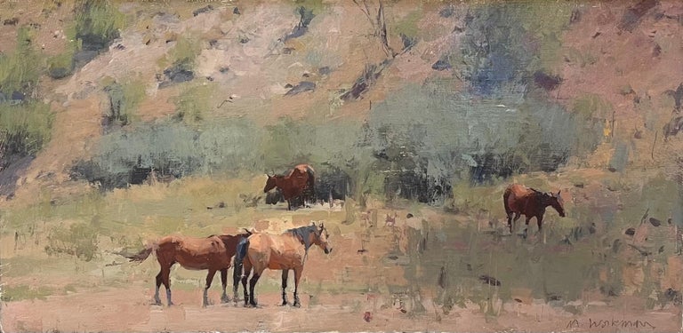 Michael Workman - Four Summer Horses, Oil Painting For Sale at 1stDibs ...