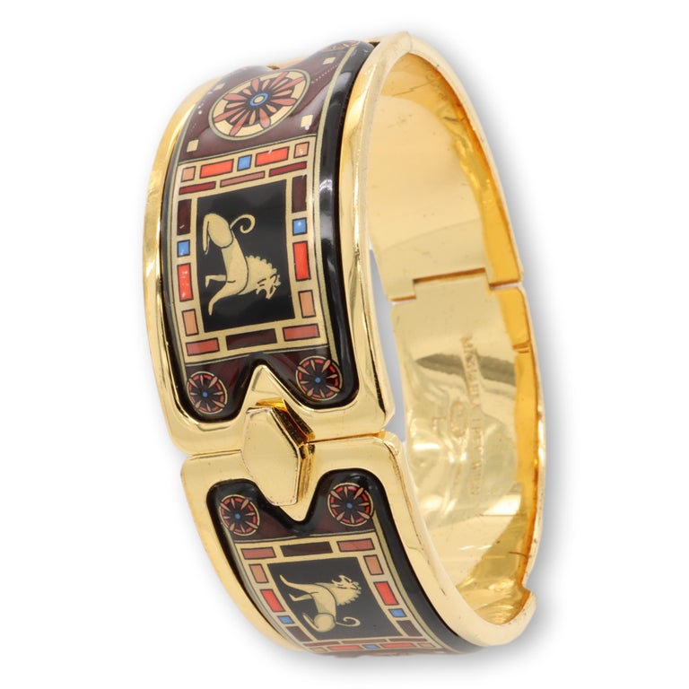 Michaela Frey Wien Vintage 24K Gold-Plated Enamel Hinged Bangle ...