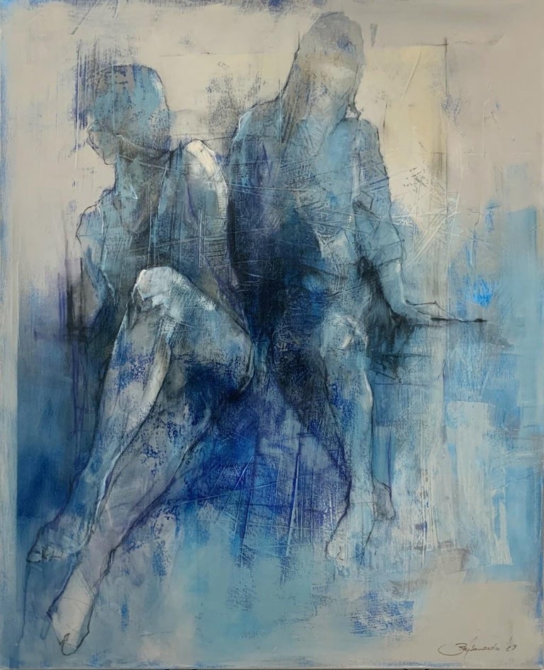 Michał Bajsarowicz - Un banc - Peinture acrylique figurative contemporaine, abstraction, art ...