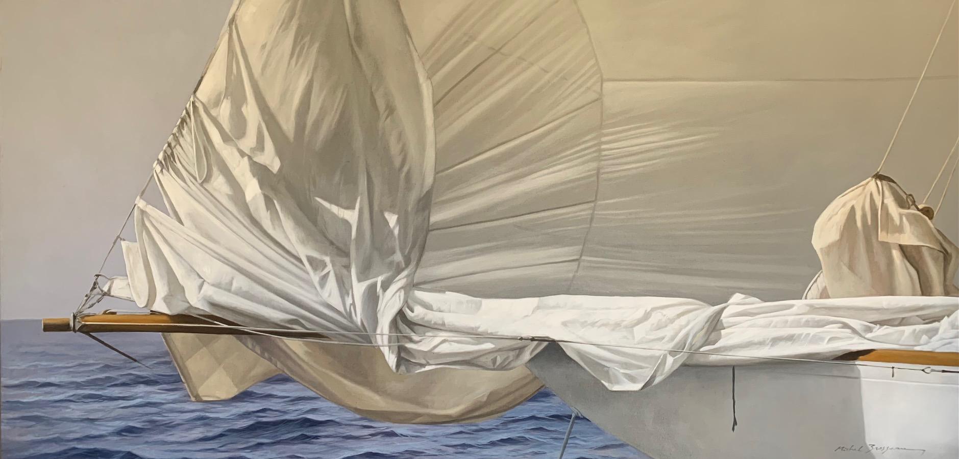 Michel Brosseau - "Casting Off" photorealist oil painting, closeup of ...