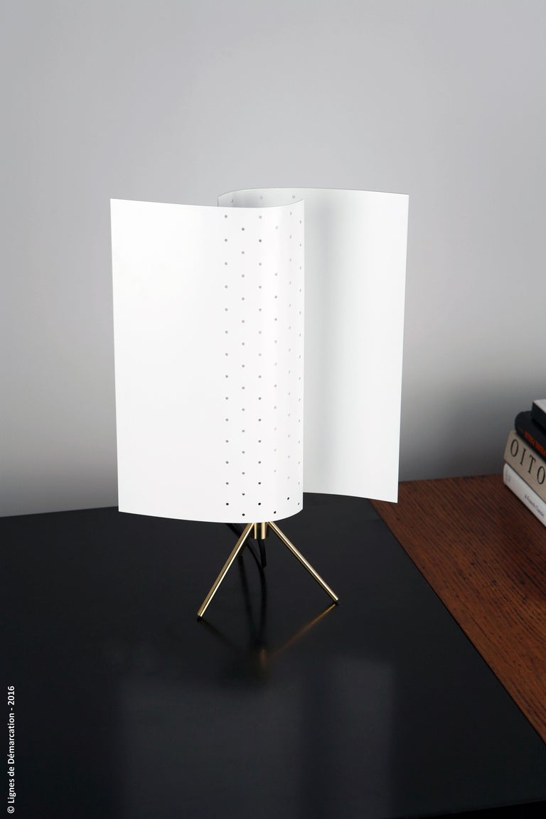 Michel Buffet Model #B207 White Table Lamp For Sale at 1stDibs
