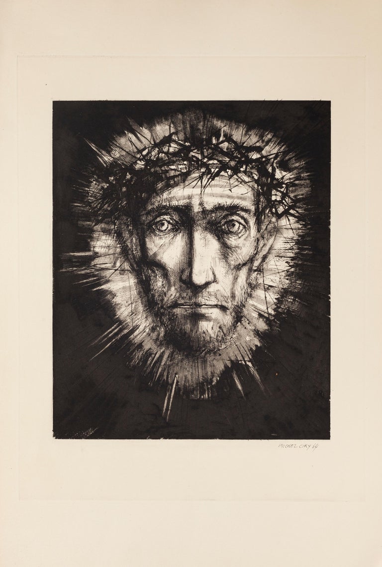 Michel Ciry - Pensive Man - Original Etching by Michel Ciry - 1964 For ...