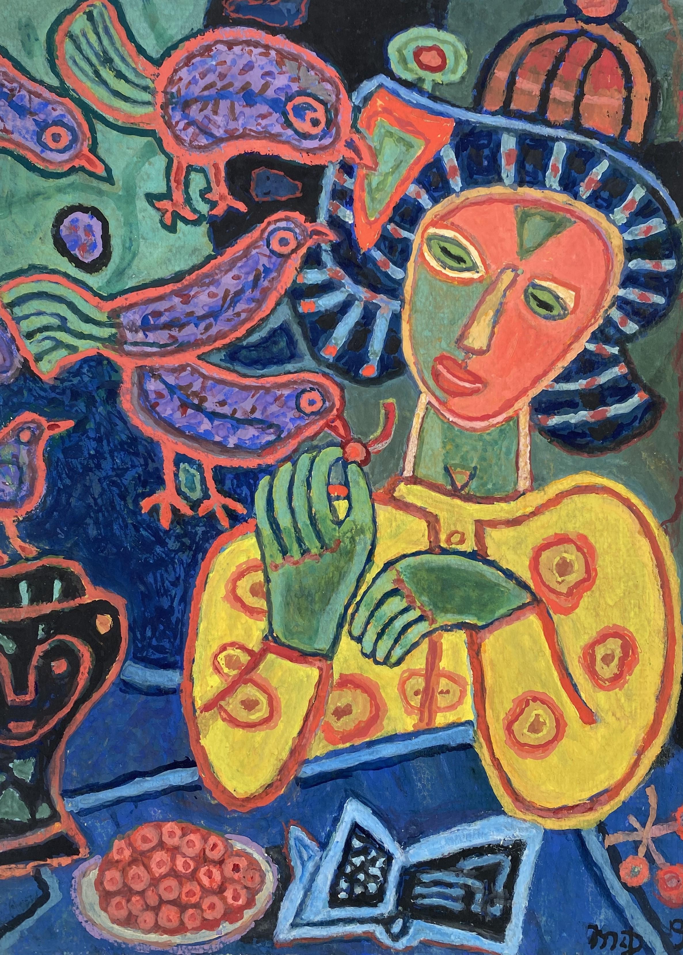 Michel Debiève - Dame Coloree by Michel Debieve Mid-Century French ...