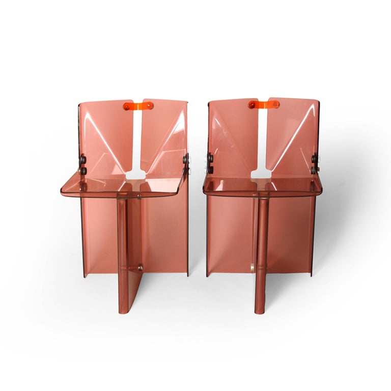 Documented Peter Banks Unique Smoked Perspex Dining Table Chairs, Space ...
