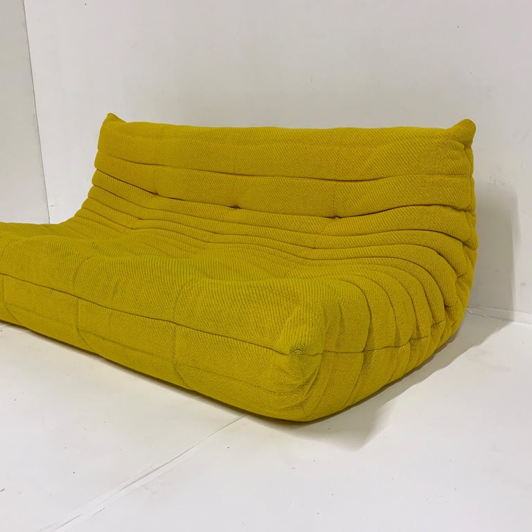 Michel Ducaroy for Ligne Roset Rare Yellow Toga Sofa / Large Settee at ...