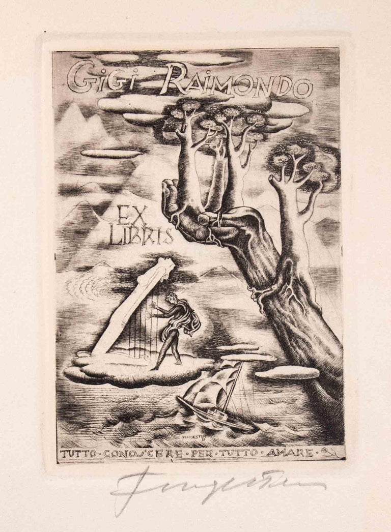 Michel Fingesten - Ex Libris Gigi Raimondo - Etching by Michel ...