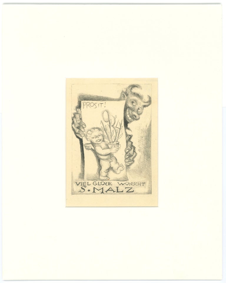 Michel Fingesten - Ex Libris Good Luck - Etching by M. Fingesten ...