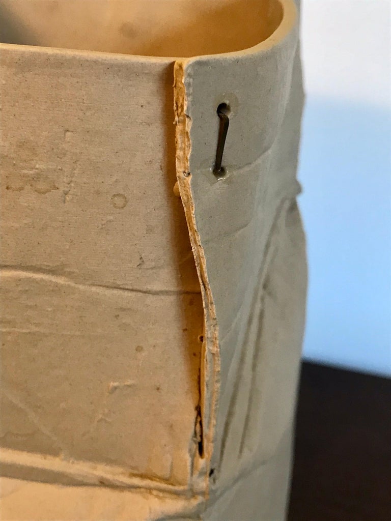 Michel Harvey Realistic Cardboard Box Pottery Sculpture or Planter at ...