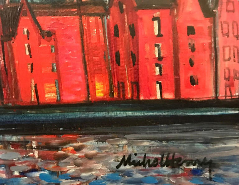 Michel Henry (French), Amsterdam, Oil on Canvas, 20th Century For Sale ...