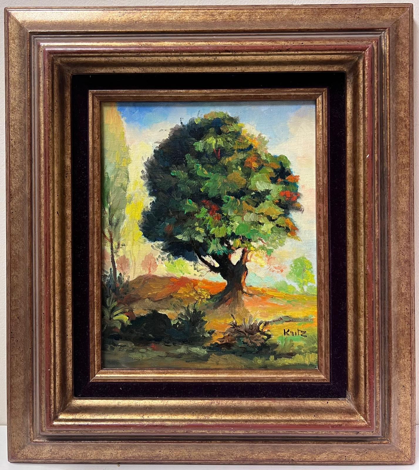 Michel Kritz - French Impressionist Signed Oil Tree Standing Alone in ...