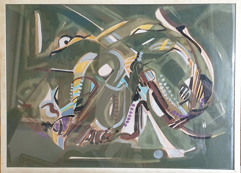 Michel Loiseau - Abstract Expressionist Gouache on Paper. For Sale at ...