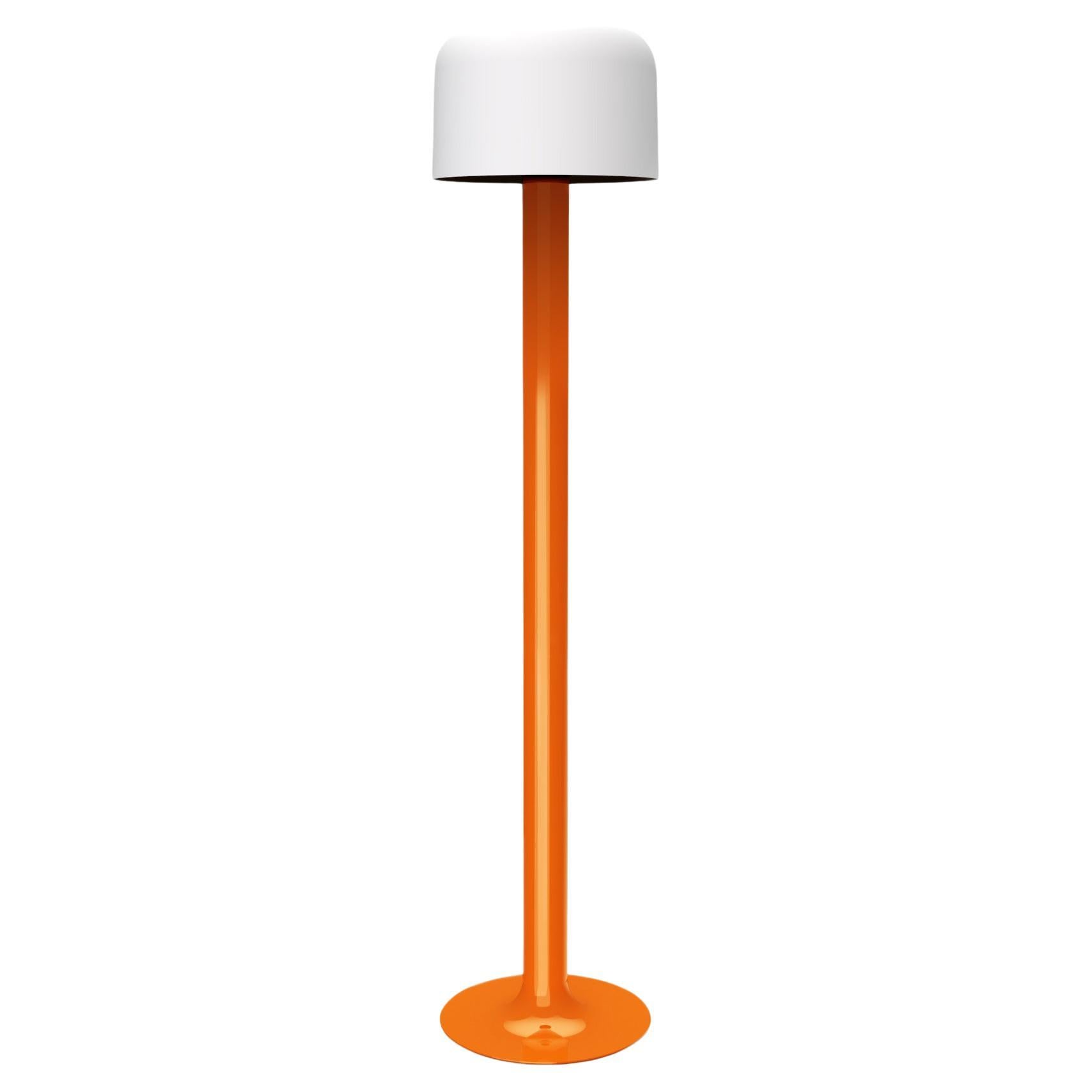 Michel Mortier 10527 Metal and Glass Floor Lamp for Disderot in White For Sale at 1stDibs