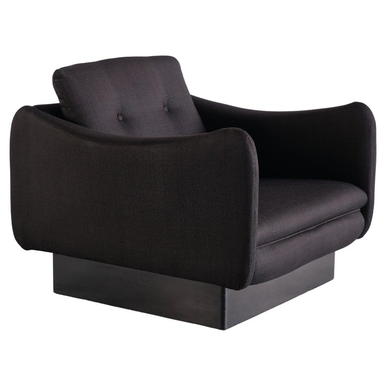 Michel Mortier 'Teckel' Lounge Chair in Black Wool and Wood, Steiner ...