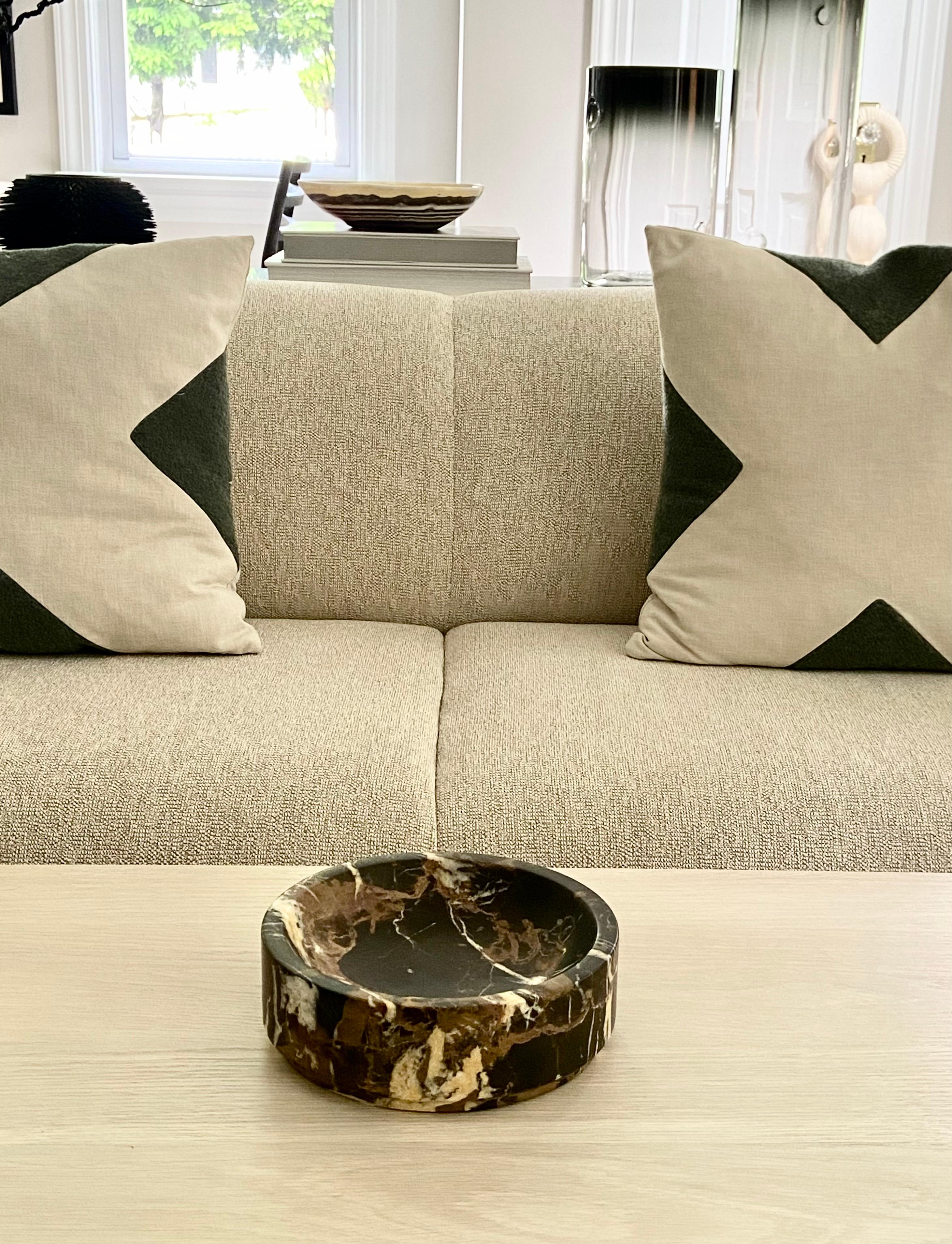 Michelangelo Black Magic Marble Decorative Bowl For Sale at 1stDibs