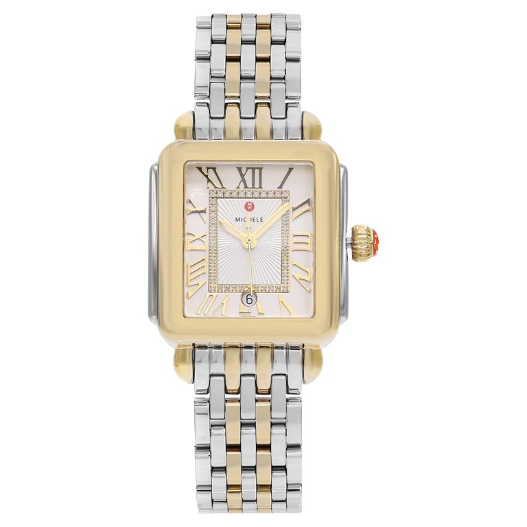 Michele Deco Madison Two-Tone Steel Silver Dial Ladies Watch ...