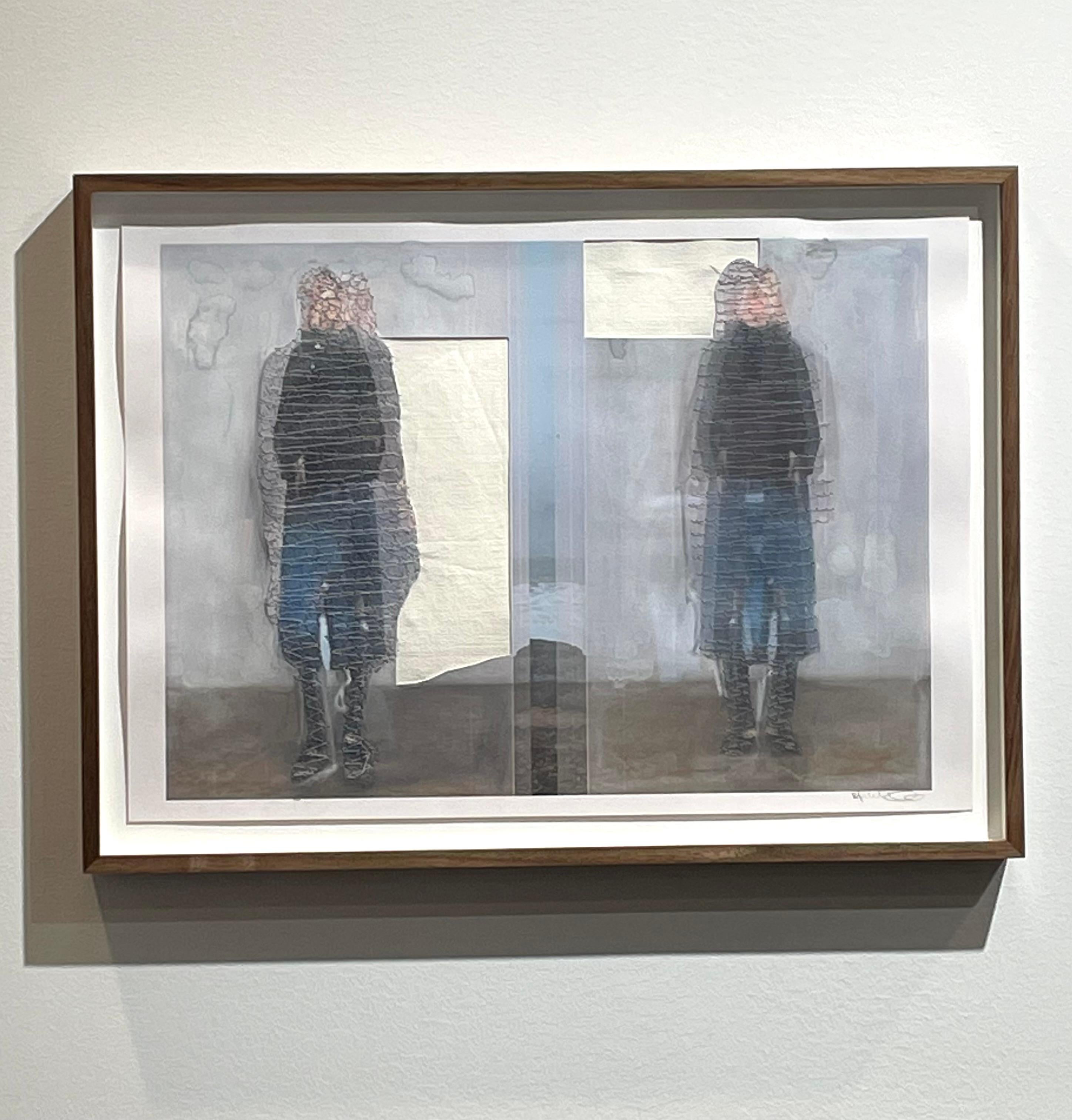 Michele Landel - Their 2 - contemporary embroidered photo transfer of ...