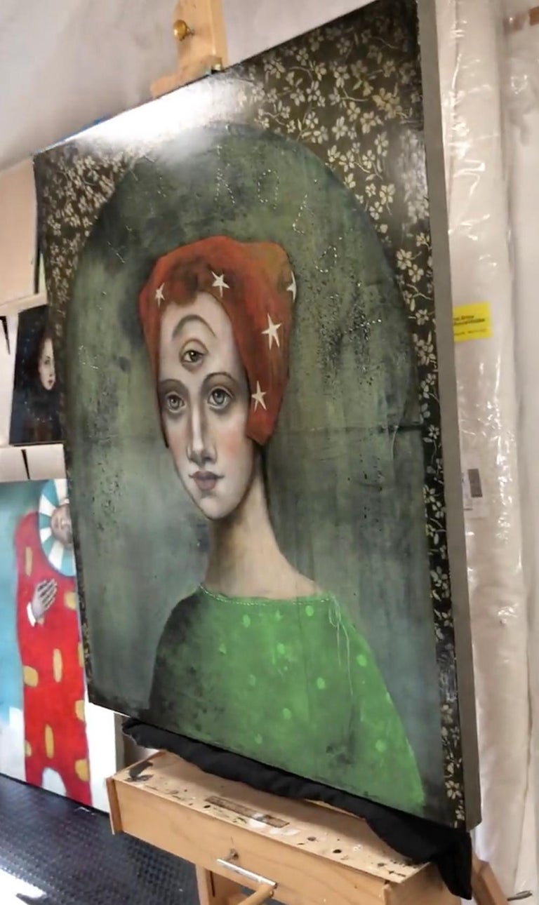 Michele Mikesell - "Rabbit Rabbit", Oil on canvas, mysterious and ...