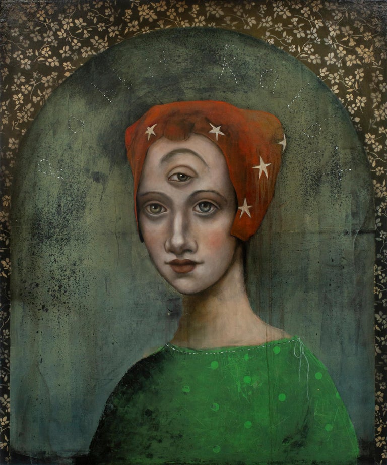 Michele Mikesell - "Rabbit Rabbit", Oil on canvas, mysterious and ...