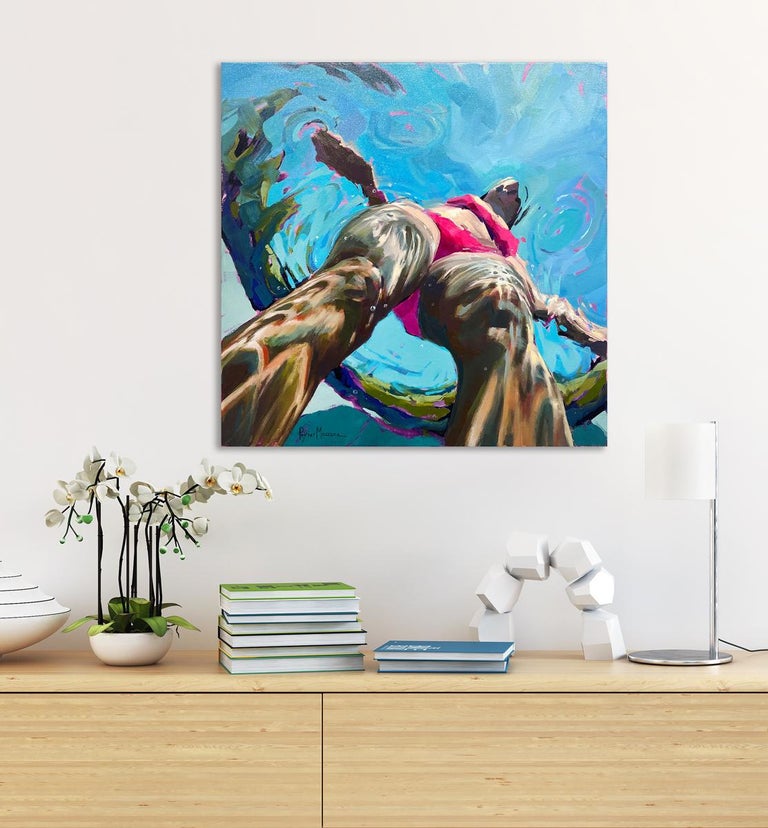 Michele Poirier-Mozzone – Abstraktes figürliches Gemälde „Equilibrium ...