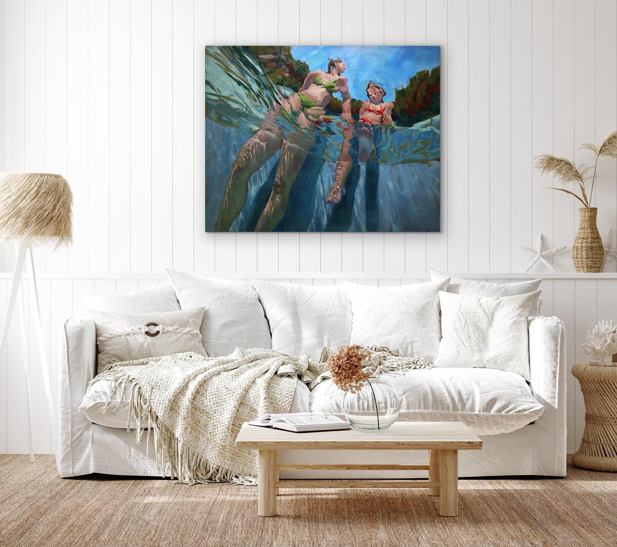 Michele Poirier-Mozzone - "Just Between Us, " Abstract Figural Painting ...