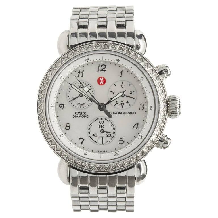 Michele Stainless Steel CSX Diamond Chronograph at 1stDibs