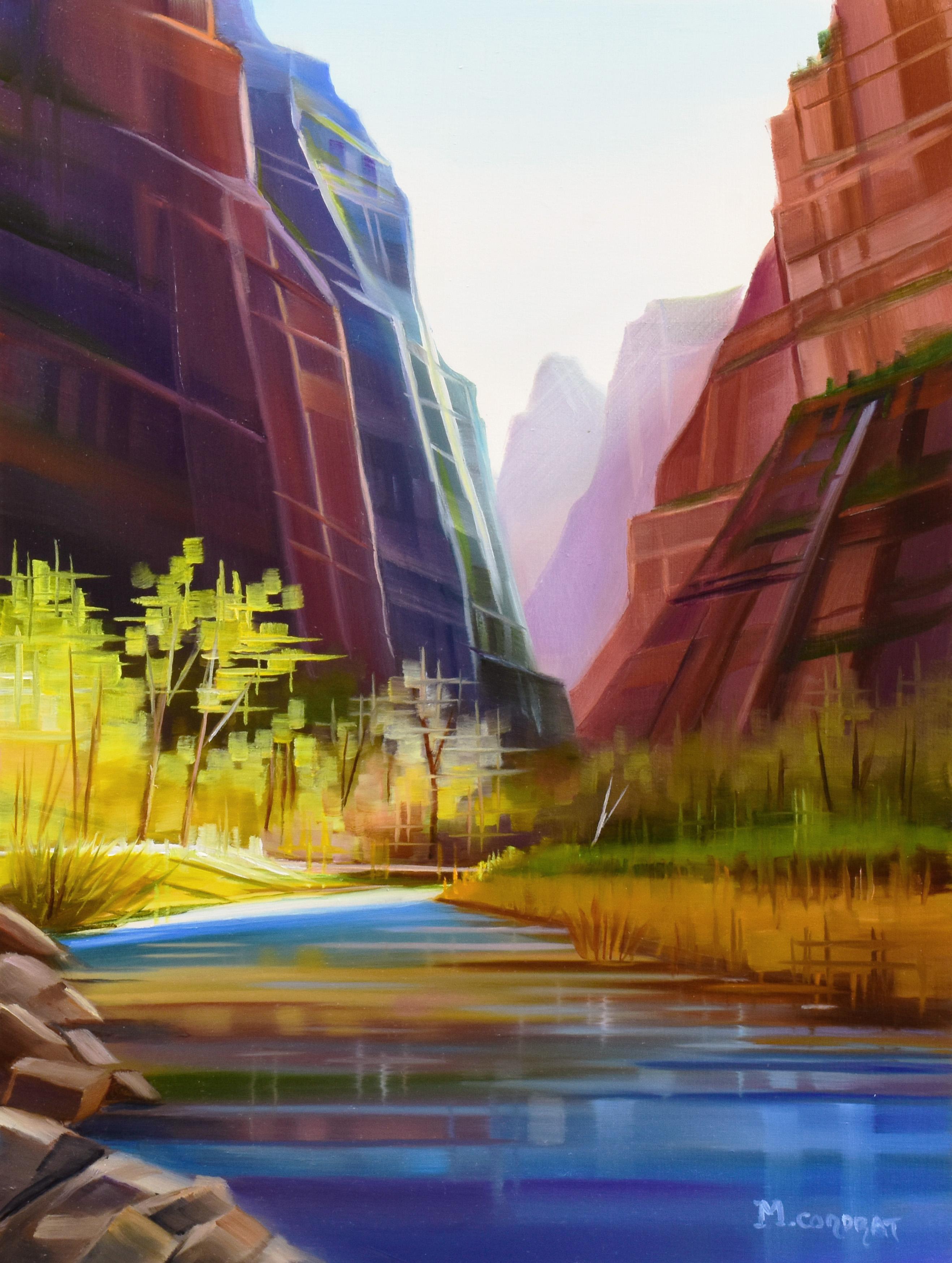Michelle Condrat - Highlights Through the Canyon, Original Oil Painting ...