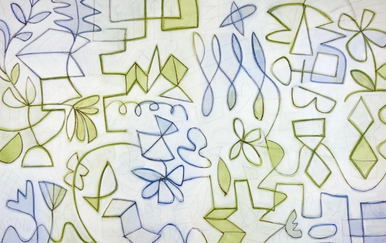 Michelle Louis - "Blue Sky Thinking" Abstract Painting -bold, white ...