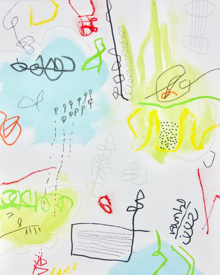 Michelle Louis - "Duck Goes Splash 2" Abstract Painting -bold, yellow ...