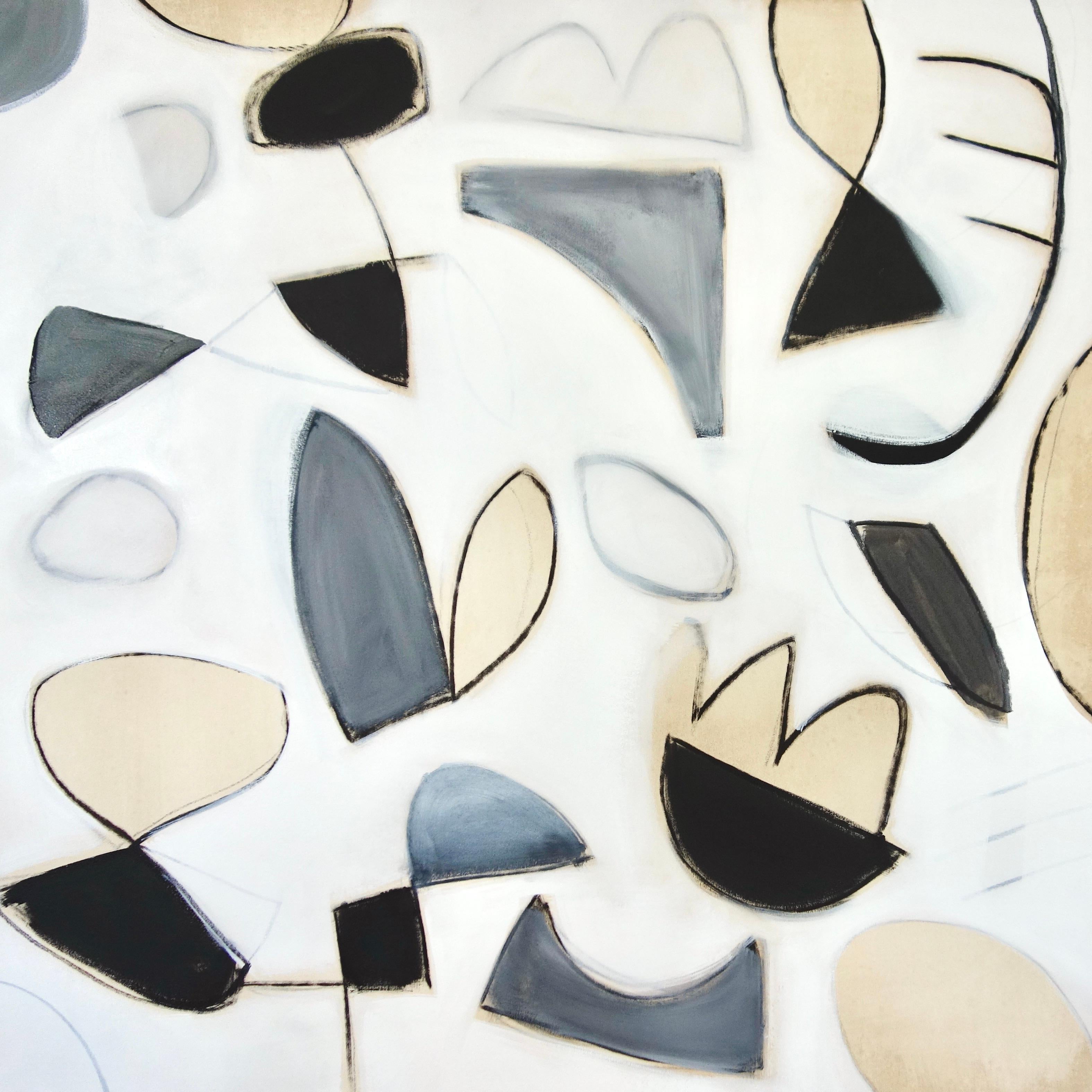 Michelle Louis - "Ephemeral Shapes" : Abstract Painting -bold, white ...