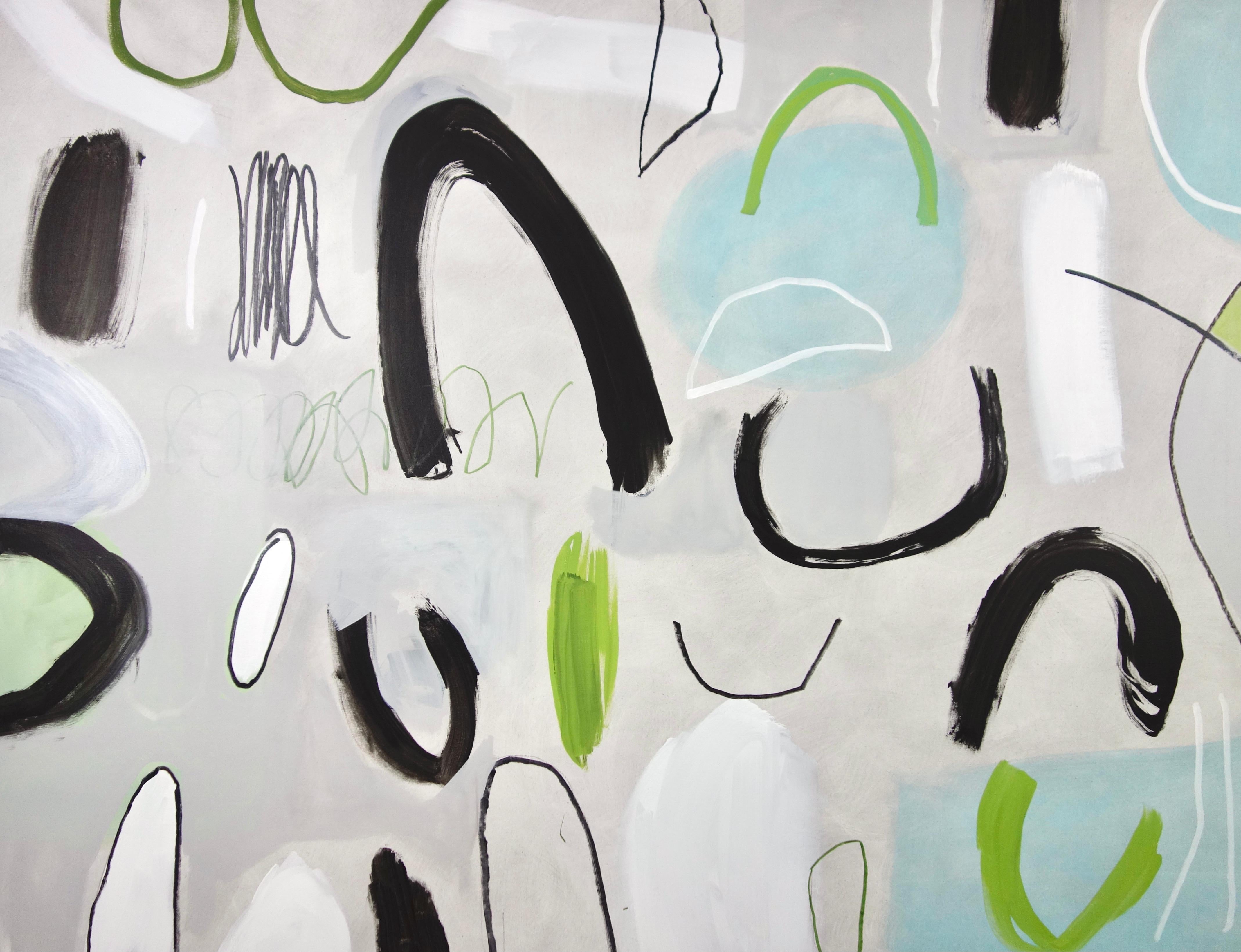Michelle Louis - "Photosynthesis" Abstract Painting -bold, white, black ...