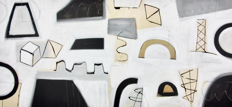 Michelle Louis - "Structure" Abstract Painting -bold, white, black ...