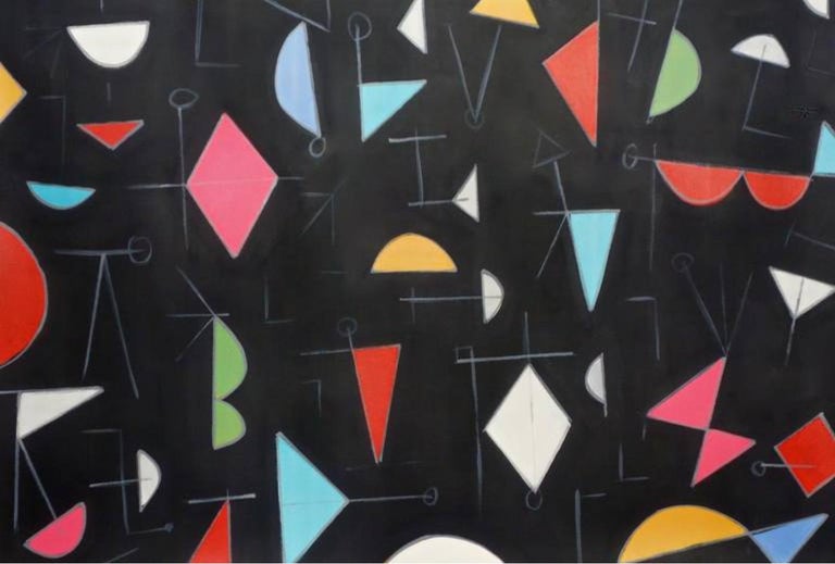 Michelle Louis - "What's on Your Mind" Abstract Painting -bold, red ...