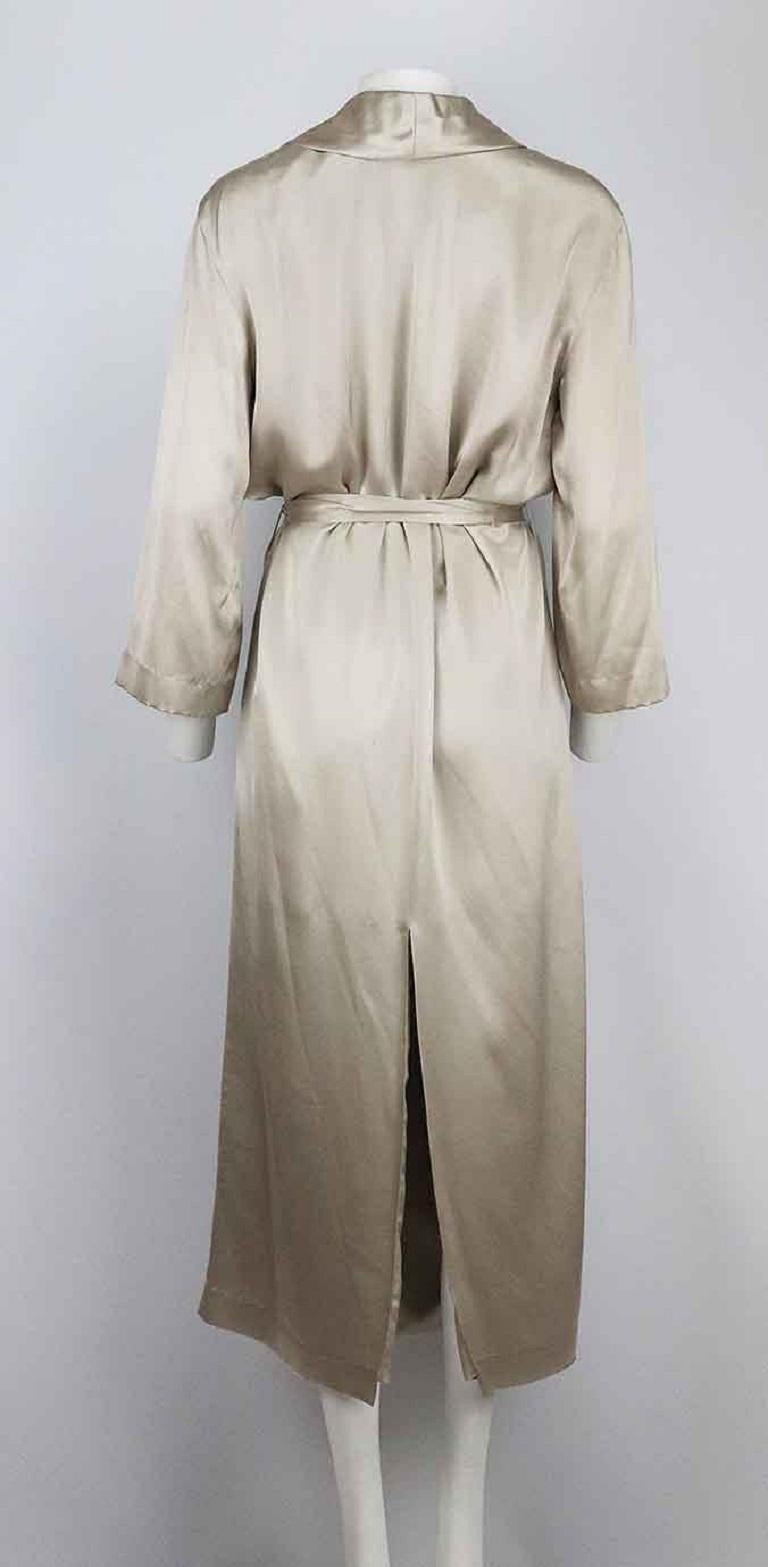 Michelle Mason Belted Silk Satin Robe US 8 UK 12 For Sale at 1stDibs
