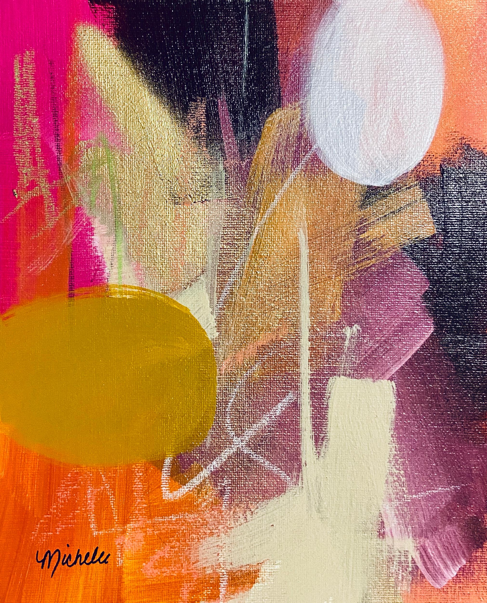 Michelle Thomas Artist - "Bound By Light" - Abstract, Bold, Warm Pink ...