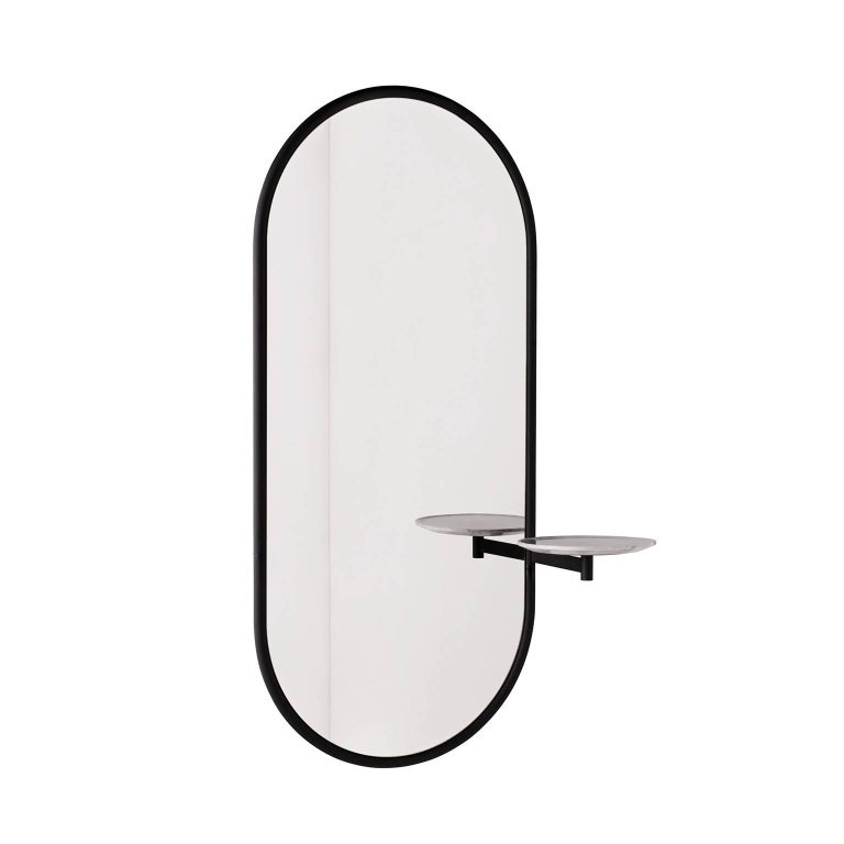 SP01 Michelle Wall Mirror with Black Marquina Marble Tray, Made in ...