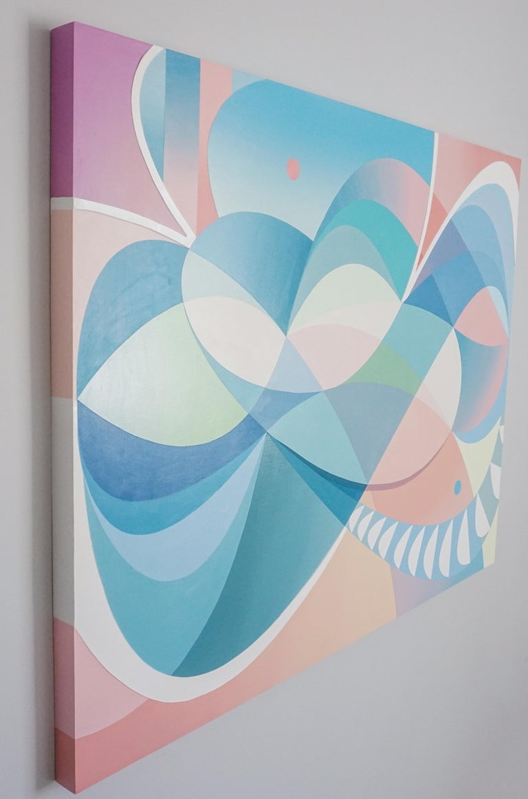 Michelle Weddle - TECTONIC - Abstract Neutral Curvilinear Painting w ...