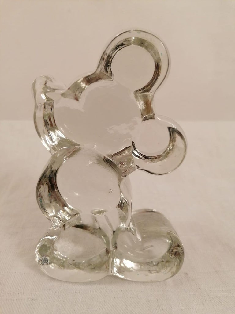 Mickey Mouse Glass Figurine, Paperweight For Sale at 1stDibs | glass ...