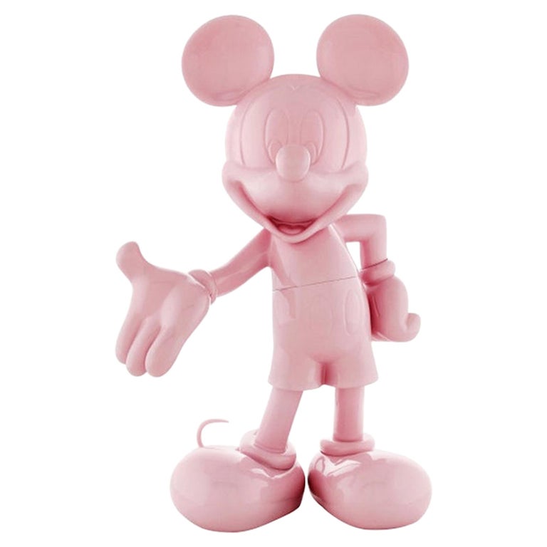 Mickey Mouse Pink Glossy Pastel Pop Sculpture Figurine For Sale at 1stDibs