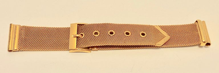 Micro Gold Hardware Mesh 'Buckle' Style Adjustable Watch Strap For Sale ...