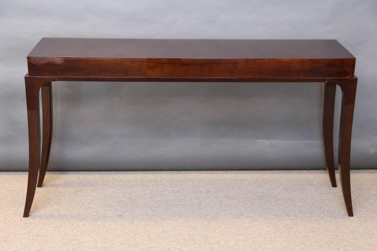Midcentury French Console in Walnut at 1stDibs