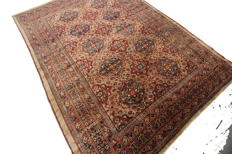 Mid 1800's Rare Antique Silk Heriz Rug Masterpiece 5x6 Tapestry 1860 ...