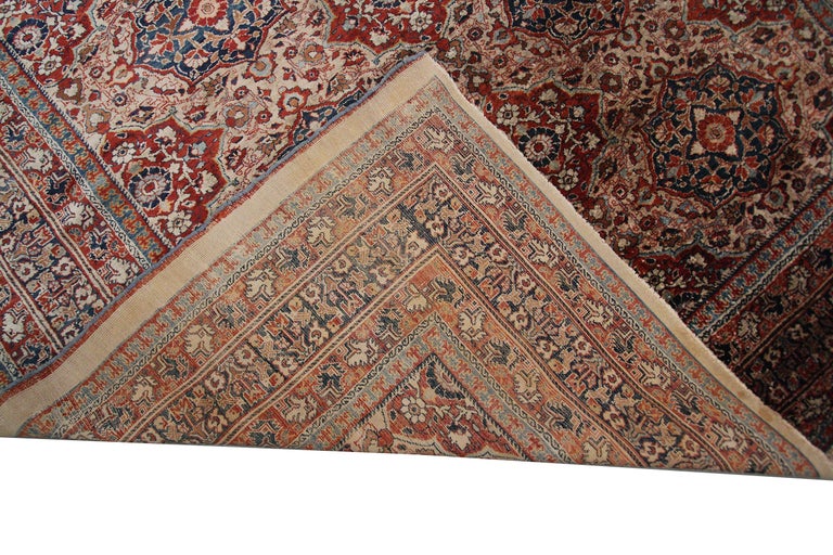 Mid 1800's Rare Antique Silk Heriz Rug Masterpiece 5x6 Tapestry 1860 ...