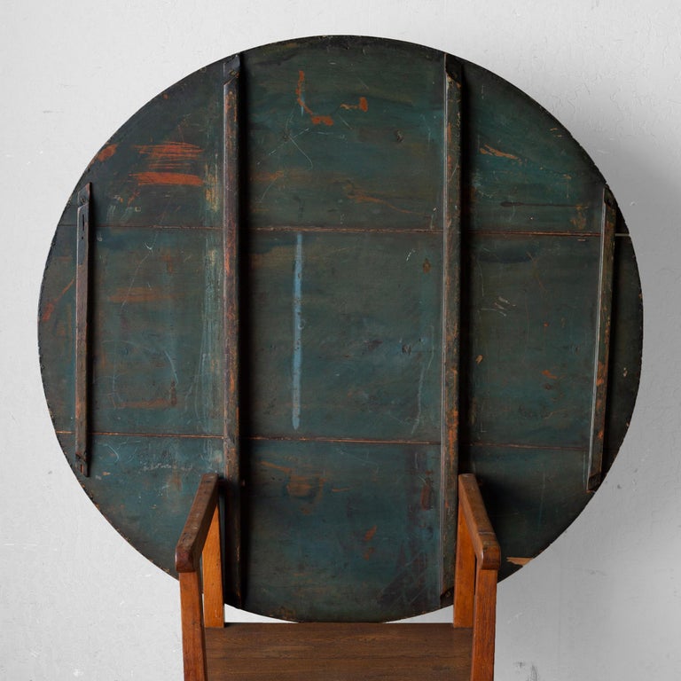 Mid-18th Century Round Flip Top Hutch Table with Original Paint, circa ...