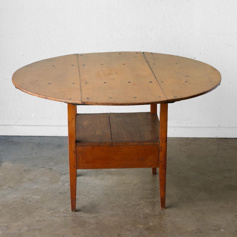 Mid-18th Century Round Flip Top Hutch Table with Original Paint, circa ...