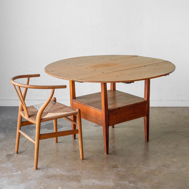 Mid-18th Century Round Flip Top Hutch Table with Original Paint, circa ...