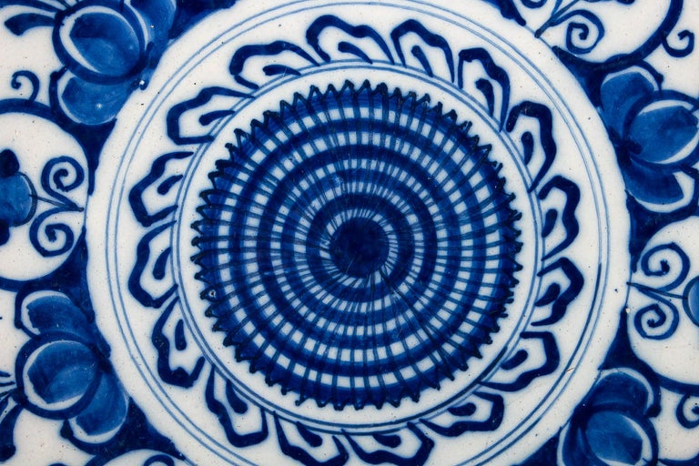 Mid-18th Century, Delft Faience Round Dish, circa 1750 For Sale at 1stDibs