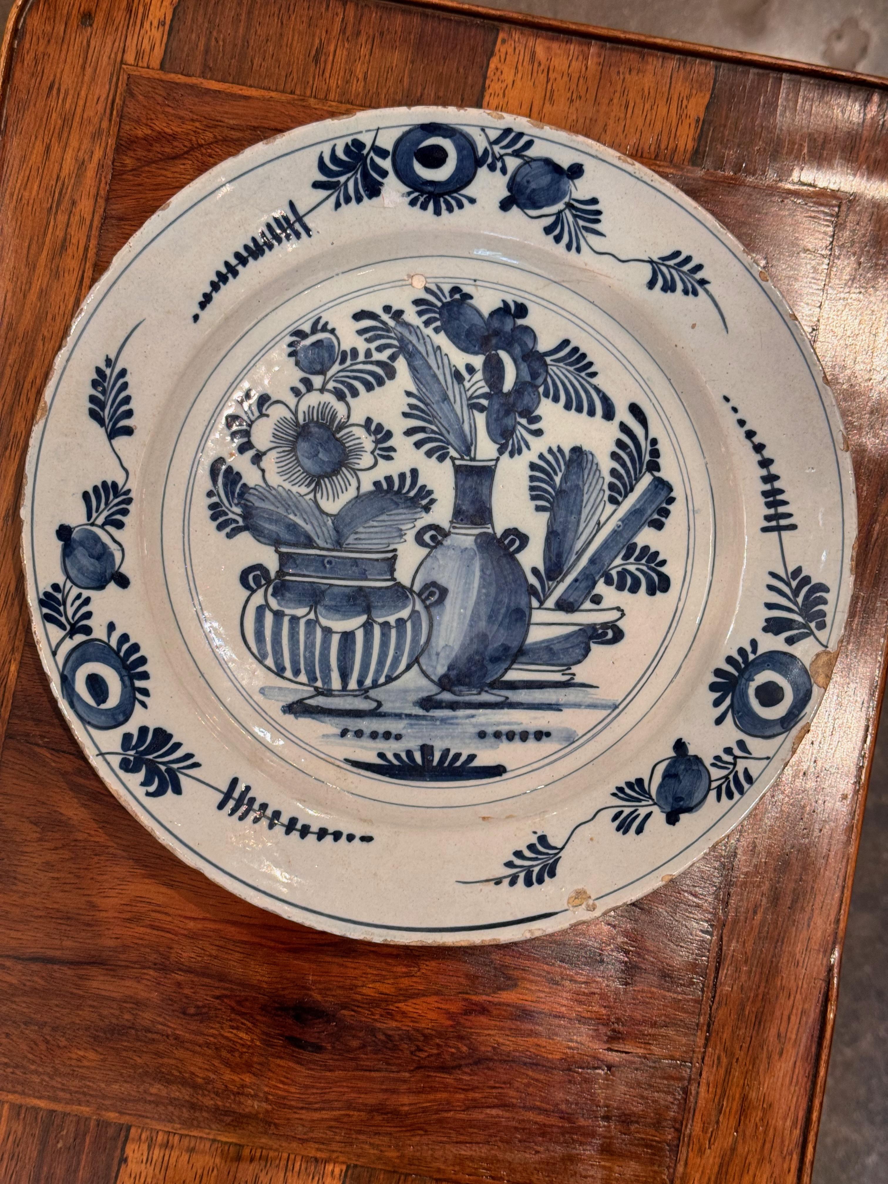 Mid 18th Century Delft Plate For Sale at 1stDibs