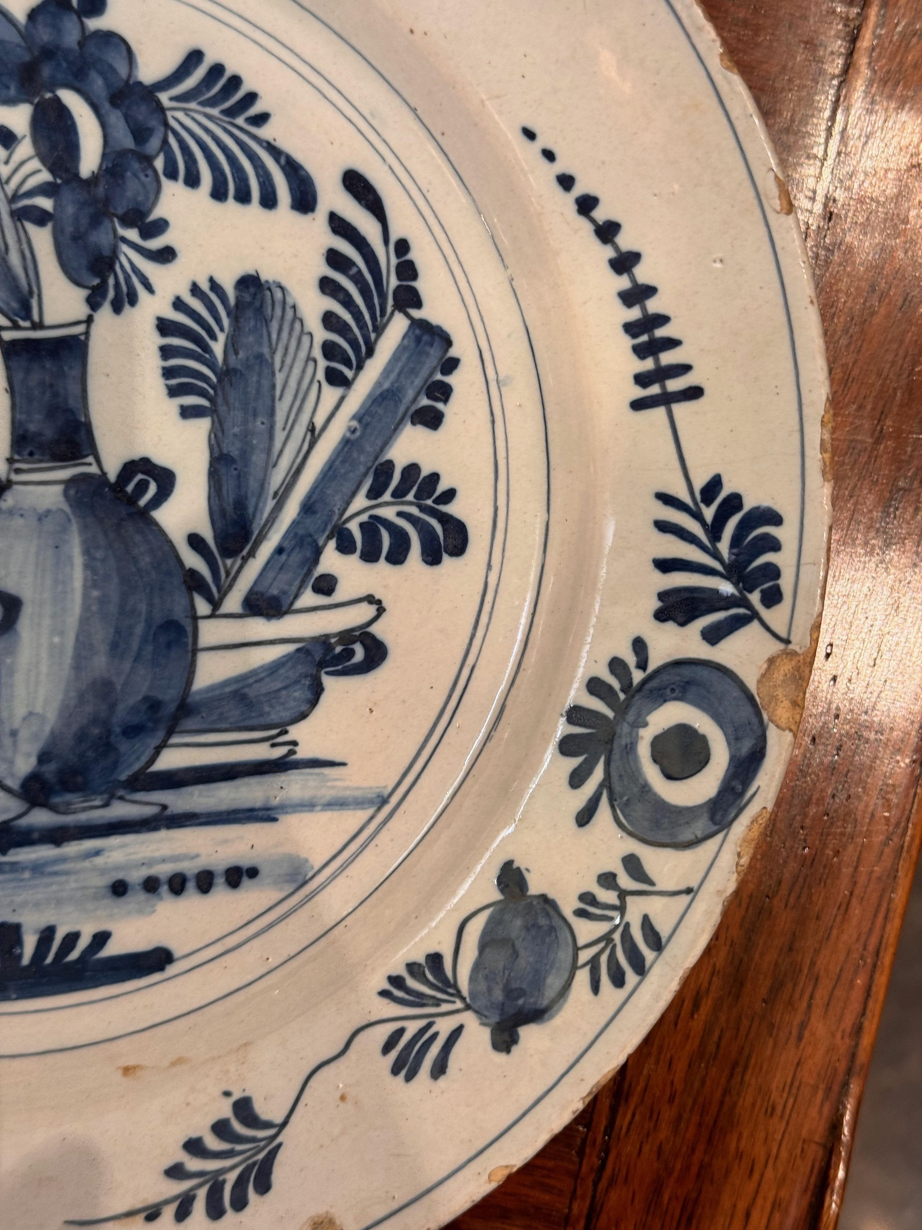 Mid 18th Century Delft Plate For Sale at 1stDibs